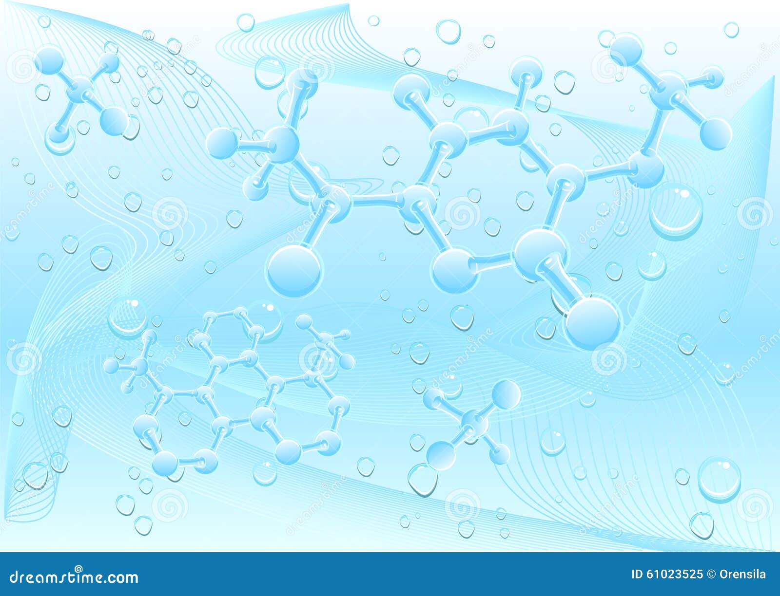 Molecular Structure. Blue Background Stock Vector - Illustration of ...