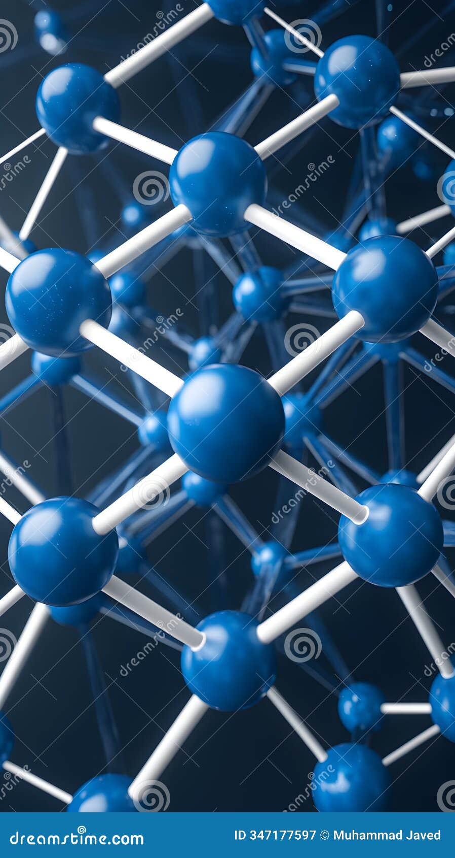 Molecular Structure with Blue Nodes, Creating a Scientific Theme of ...