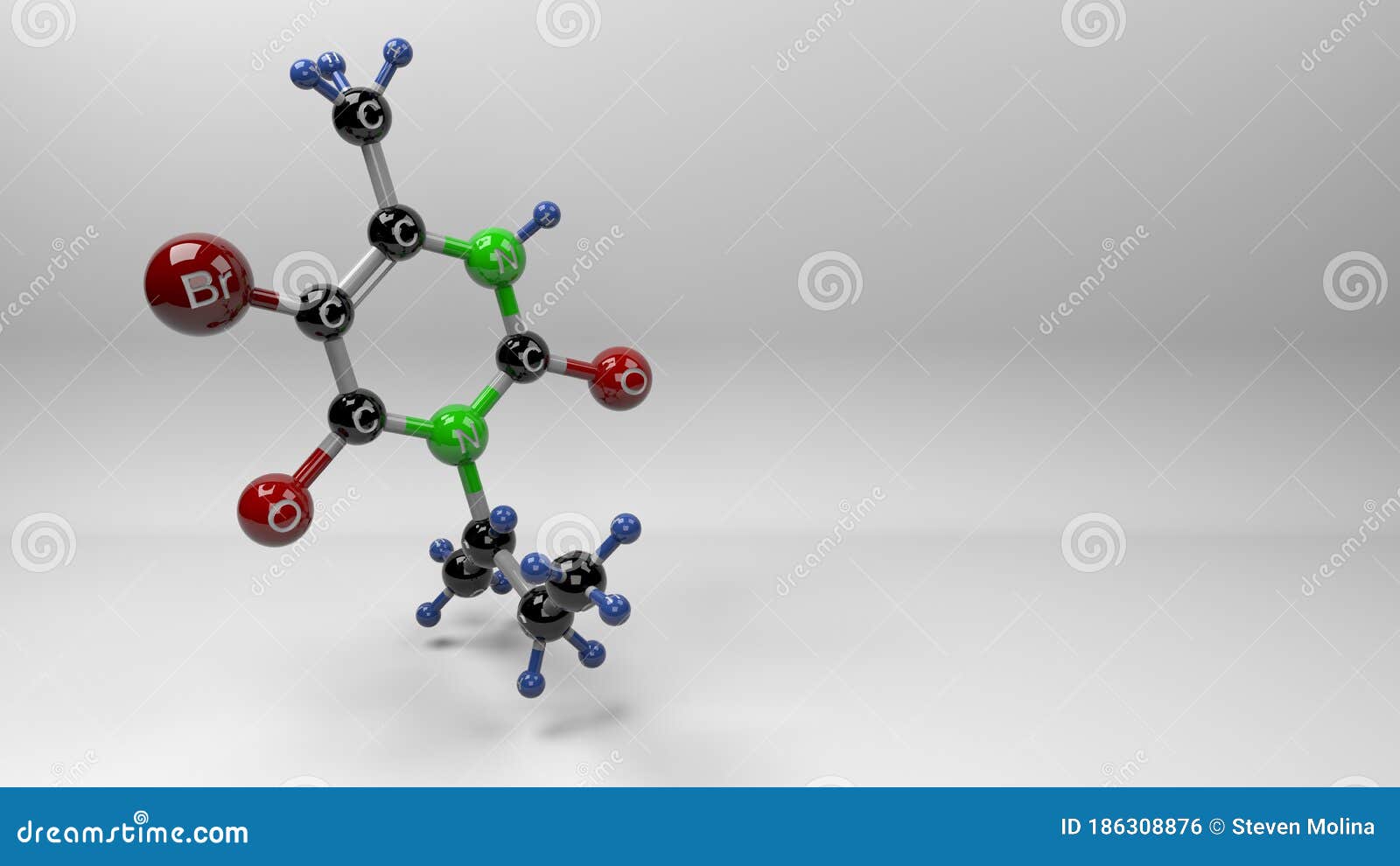 Bromacil Molecule 3D Illustration. Stock Illustration - Illustration of ...