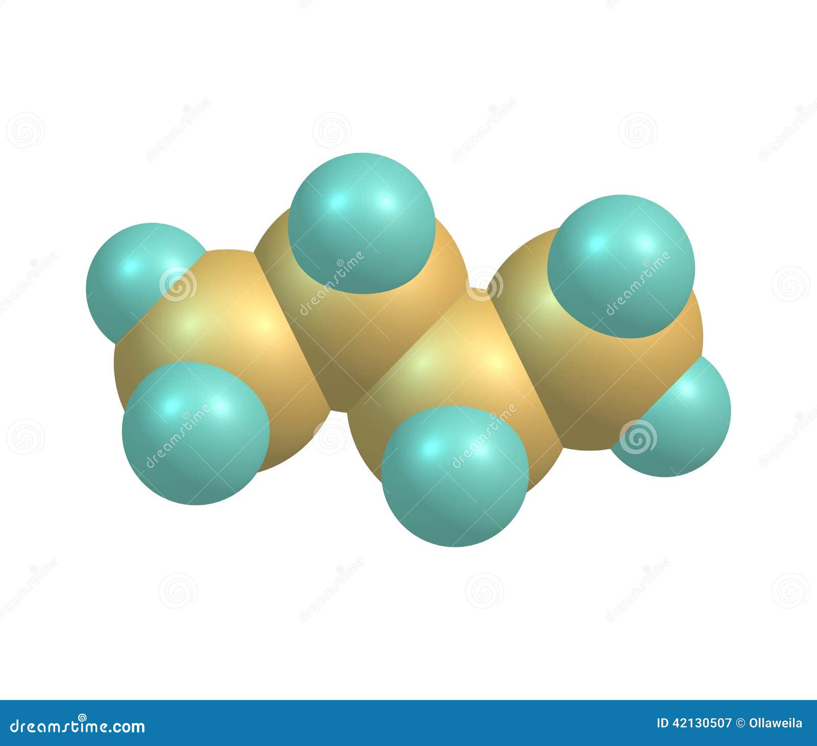 Molecular Structure of Butane on White Stock Illustration ...