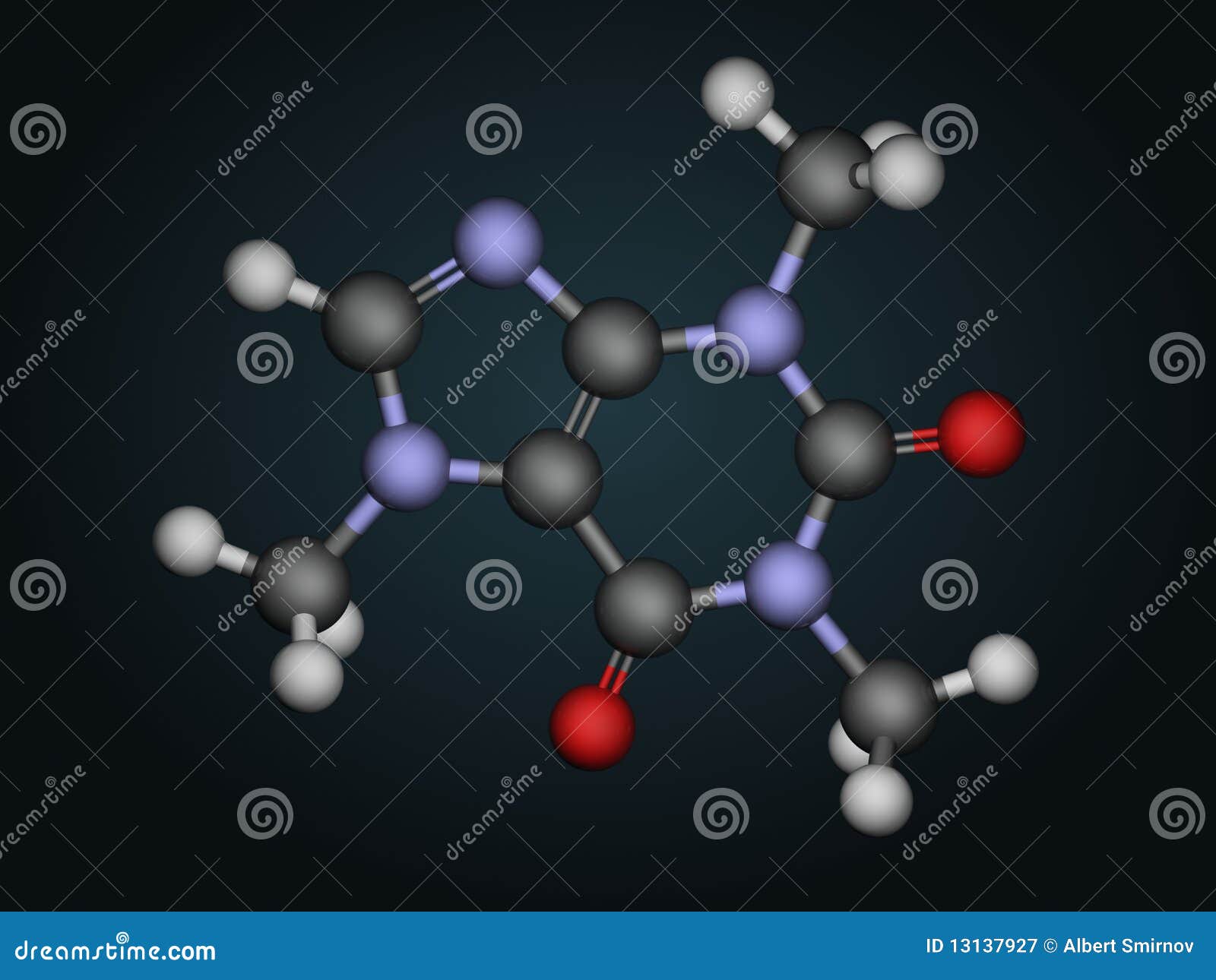 Molecular Structure of Caffeine Stock Illustration - Illustration of ...