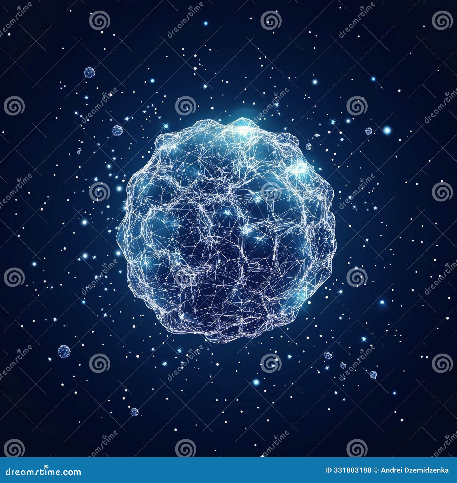 Molecular Structure of Cancer Cells. Low Polygonal Image in the Form of ...