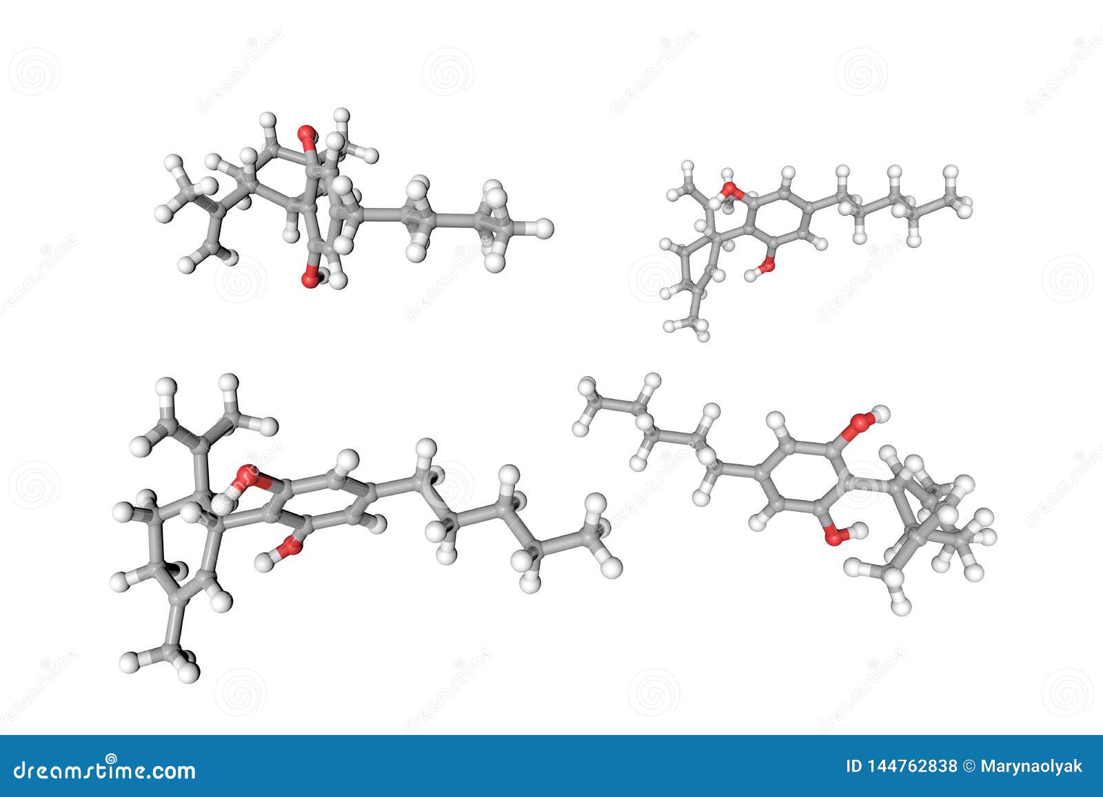 Molecular Structure of Cannabidiol CBD. Atoms are Represented As ...