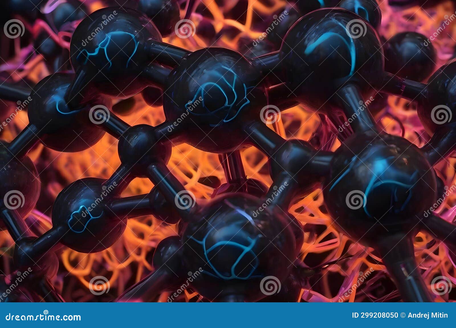 Molecular Structure of Carbon,neon Illustration Stock Illustration ...