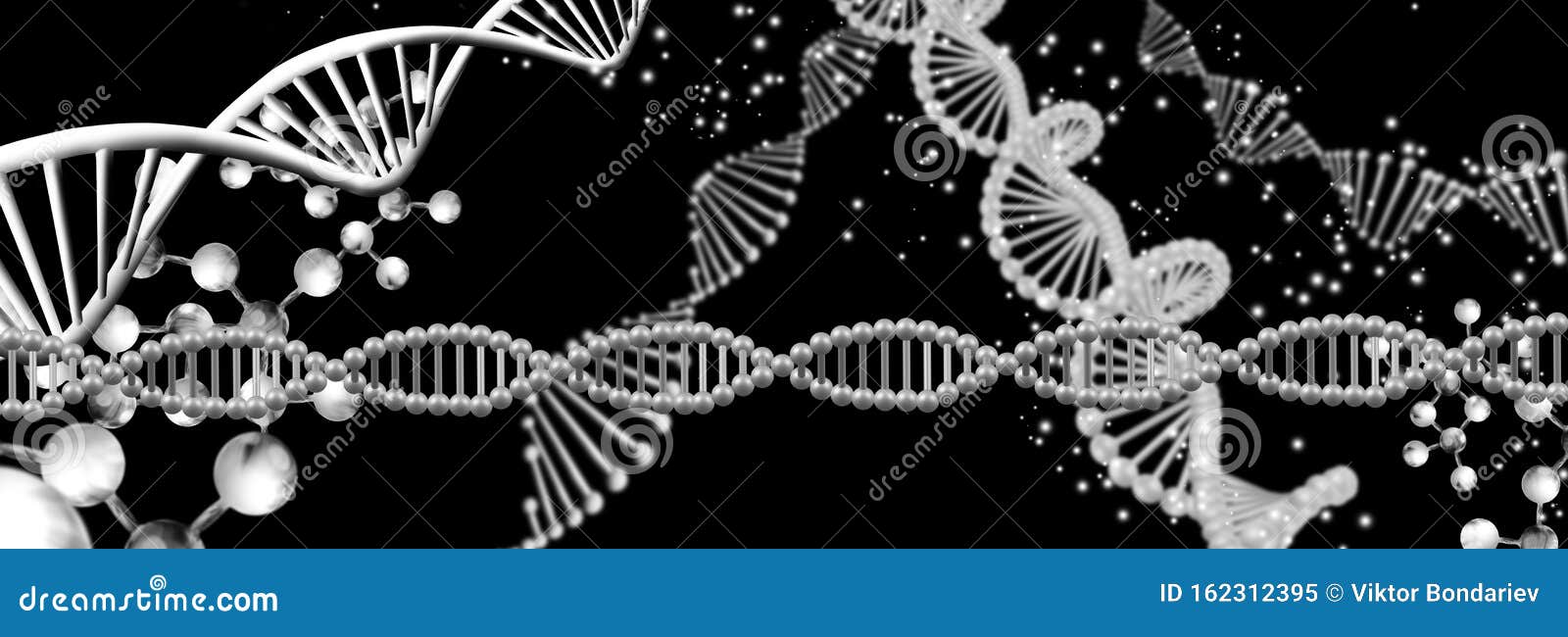 Molecular Structure and Chain of Dna Closeup on a Black Background ...