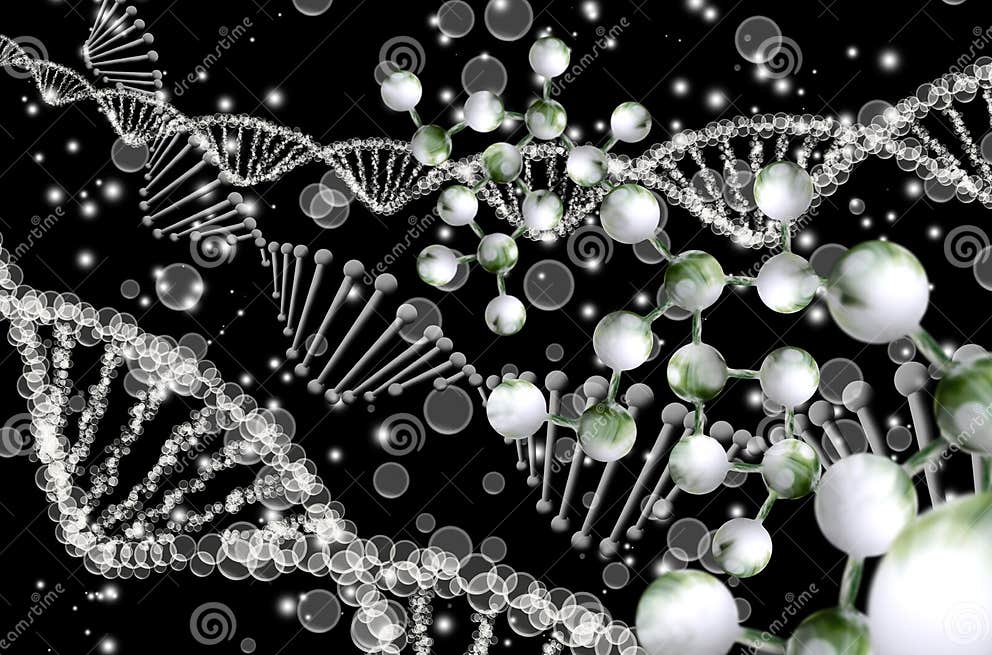 Molecular Structure and Chain of Dna Closeup Stock Illustration ...
