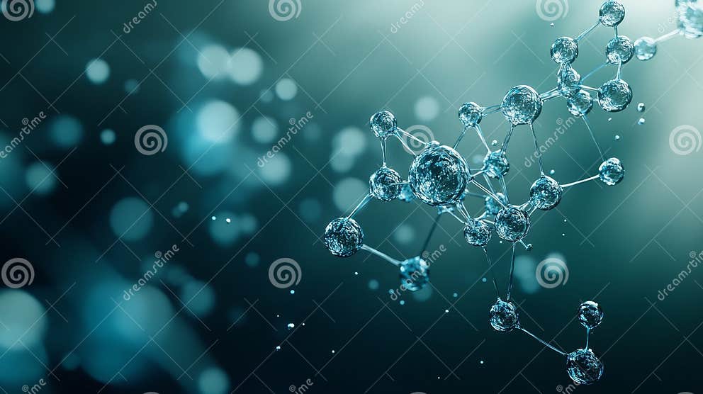 Molecular Structure Close-up with Blurred Background Stock Illustration ...