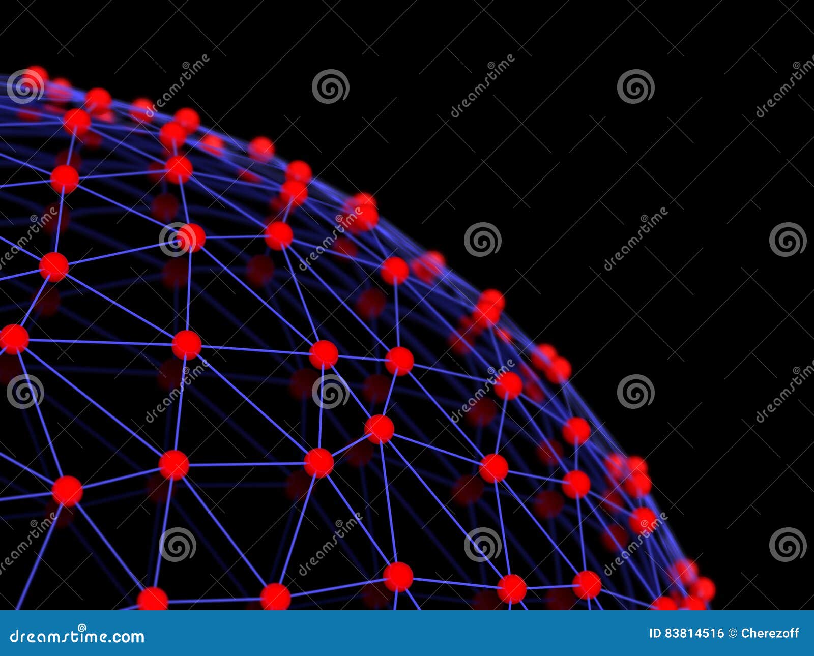 Molecular Structure. Close Up of Neon Sphere Stock Illustration ...