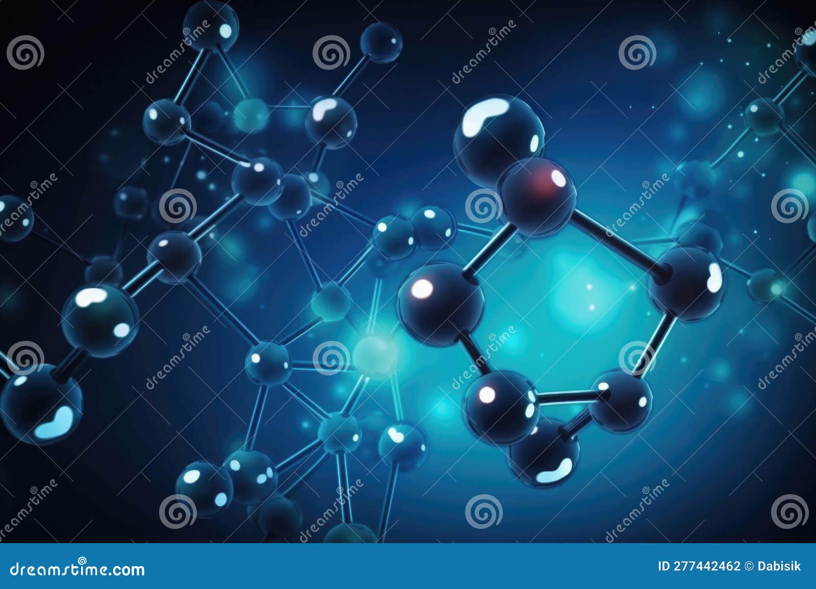 Molecular Structure with Connections between Atoms. Generative AI Stock ...