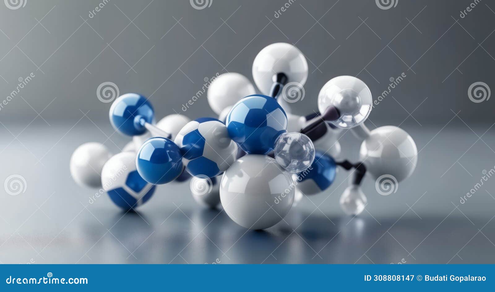 Molecular Structure in 3D, a Complex Network of Spheres and Rods Stock ...