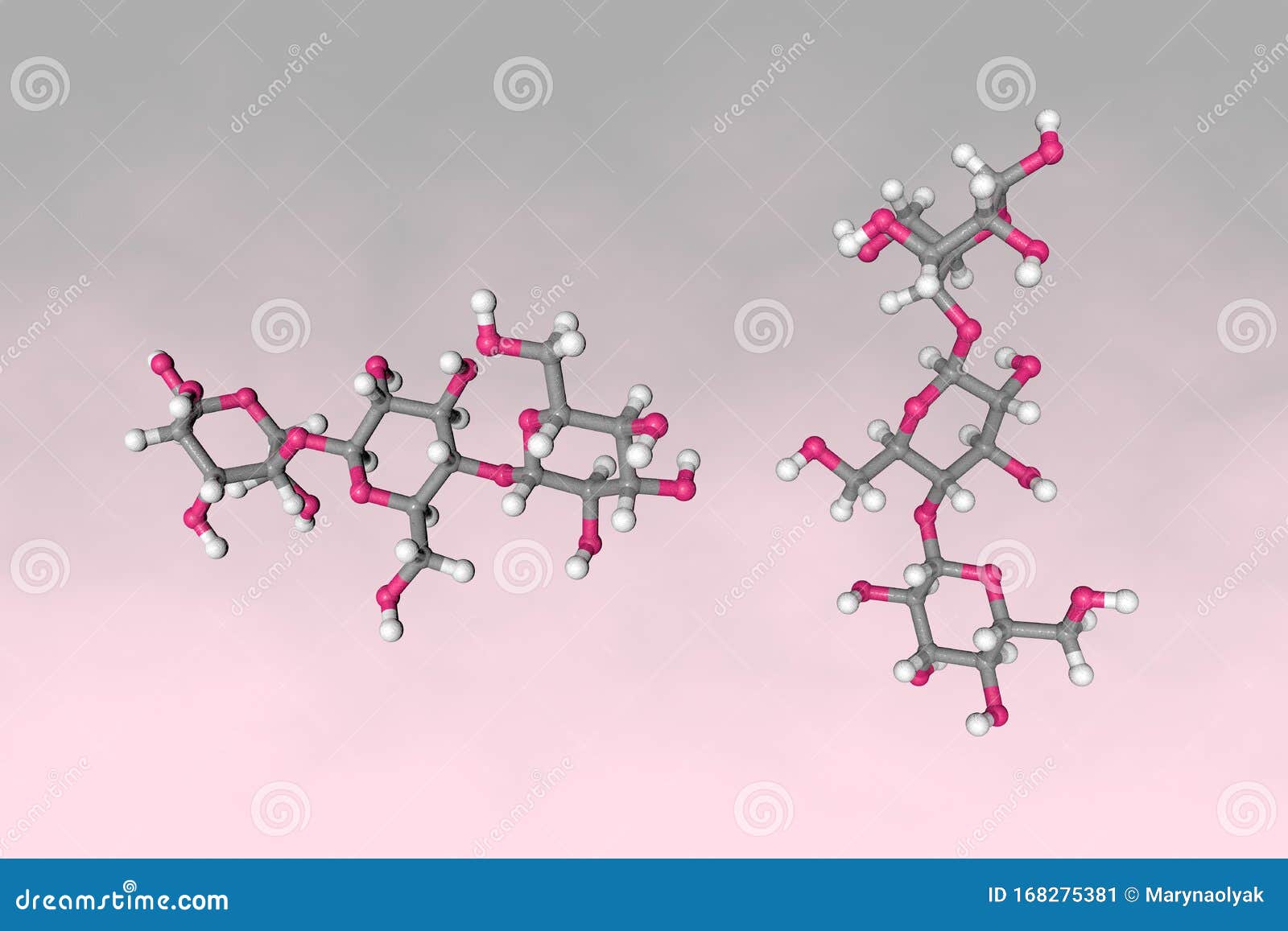 Molecular Structure of Dextrin or Maltodextrin. Atoms are Represented ...