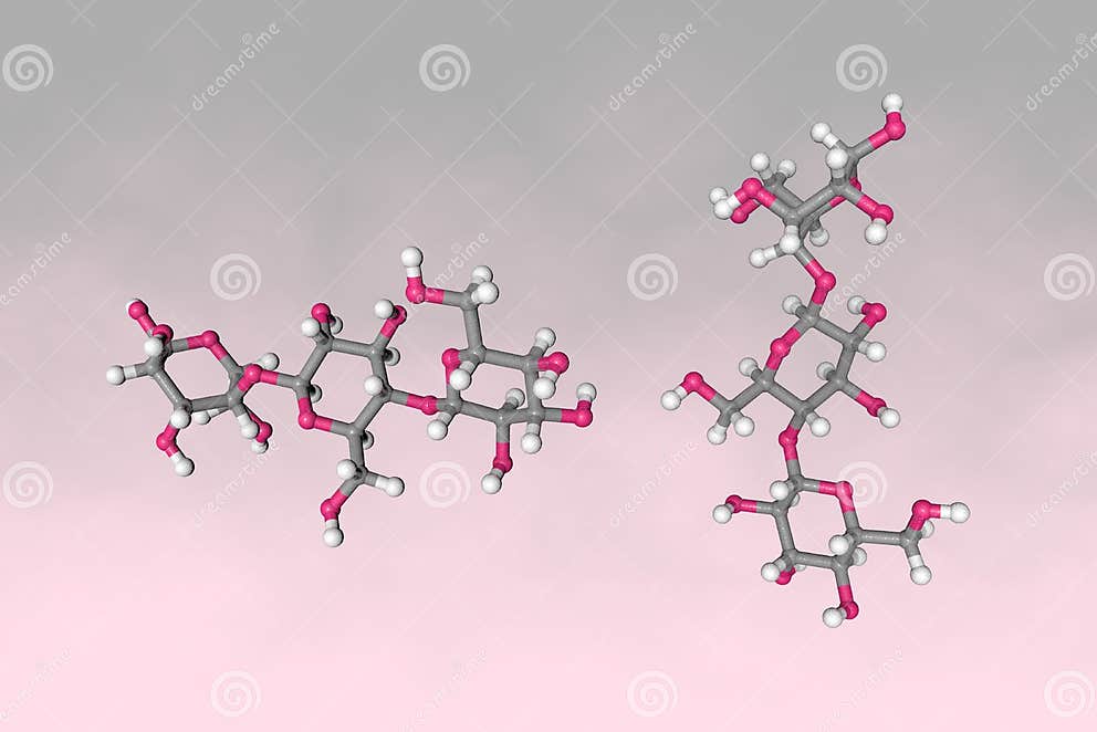 Molecular Structure of Dextrin or Maltodextrin. Atoms are Represented ...