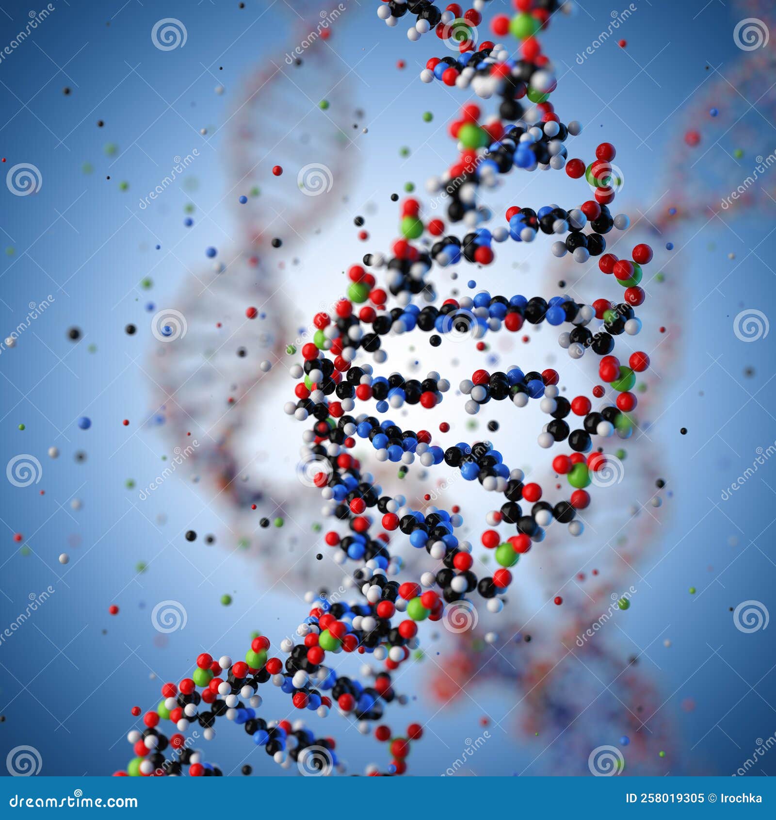 Molecular Structure of DNA. 3D Rendering Stock Illustration ...