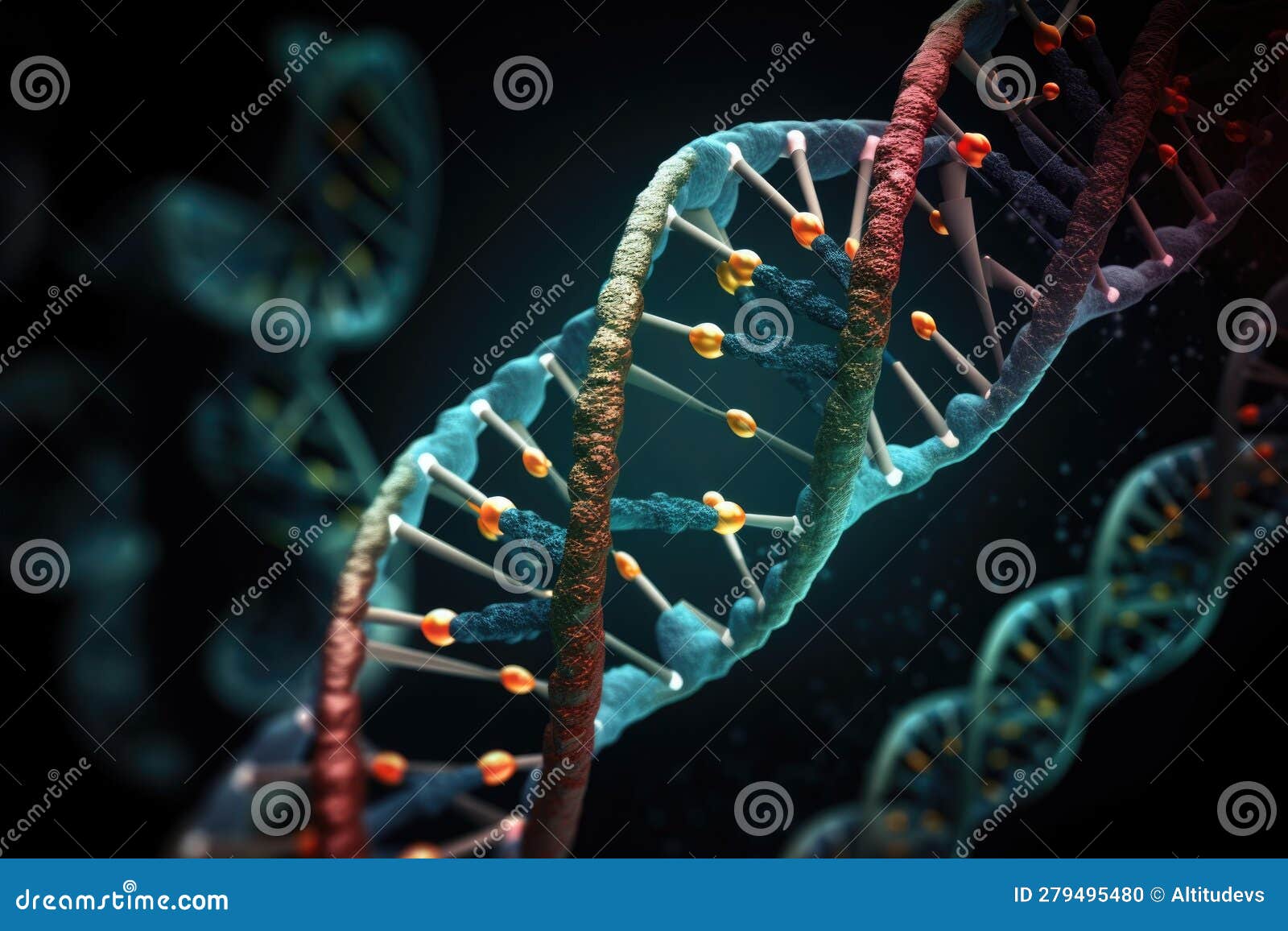 Molecular Structure of Dna, with Double Helix and Chromosomes Visible ...