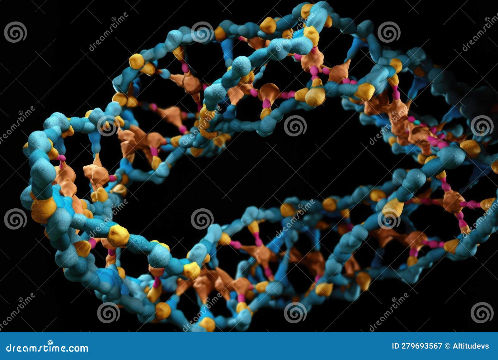 Molecular Structure of Dna Double Helix, with Paired Bases and ...