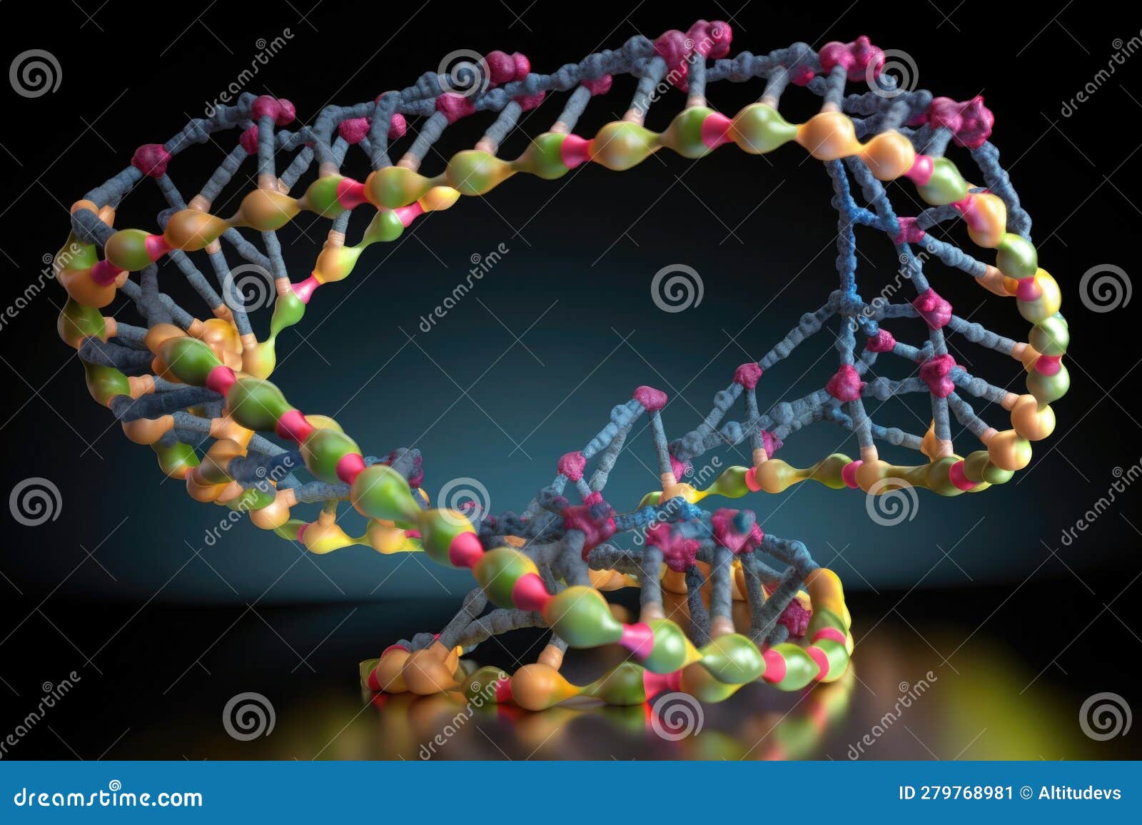 Molecular Structure of Dna Double Helix, with Paired Bases and ...