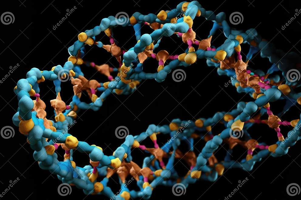 Molecular Structure of Dna Double Helix, with Paired Bases and ...