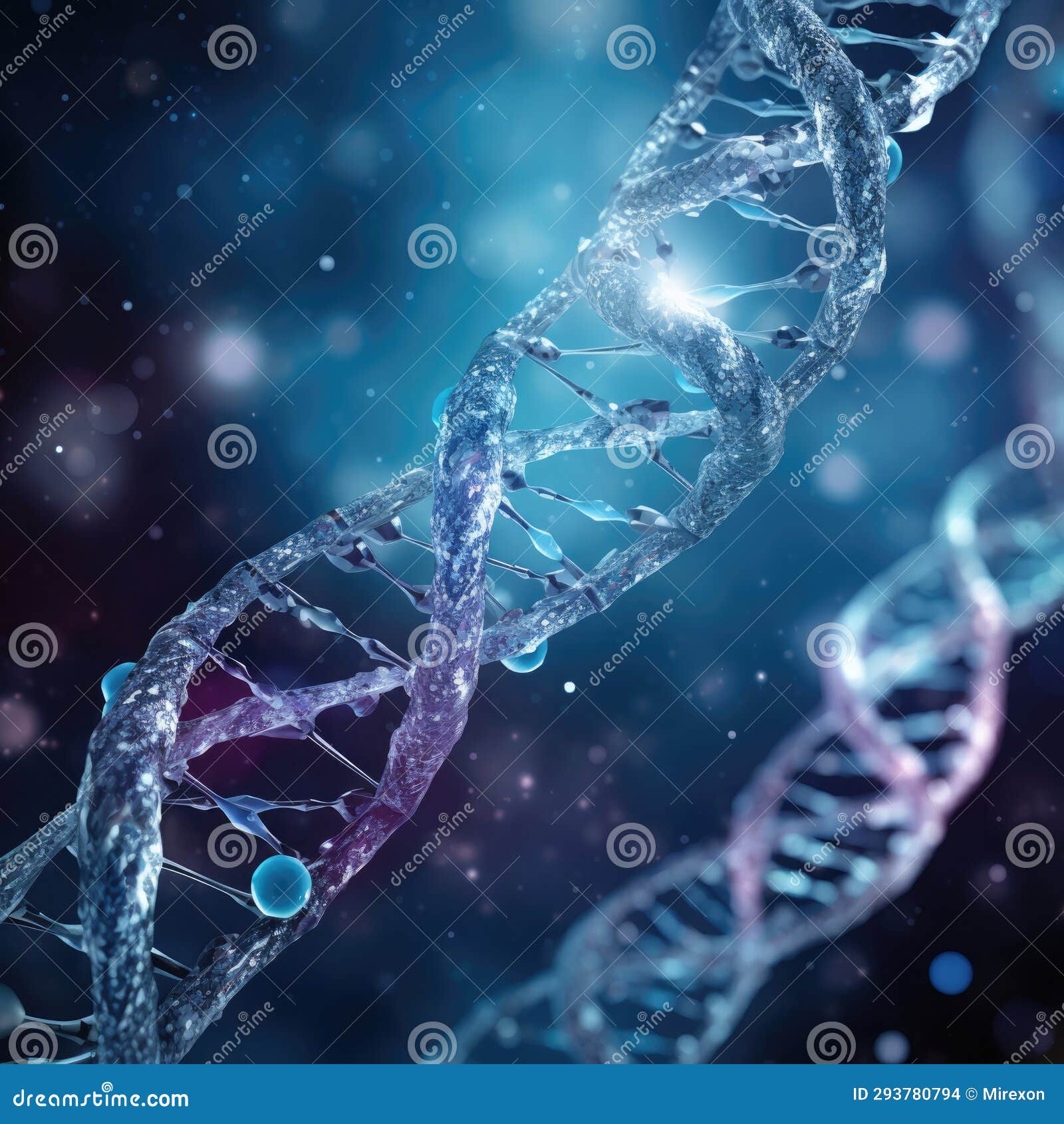 Molecular Structure of DNA Strands of Human Cell Biology Stock Photo ...