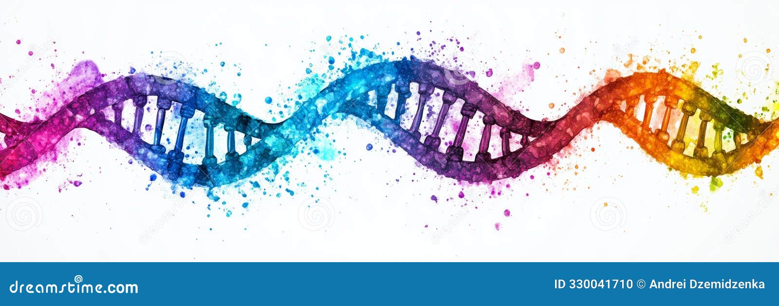 Molecular Structure of DNA in Watercolor with Transparent Background ...