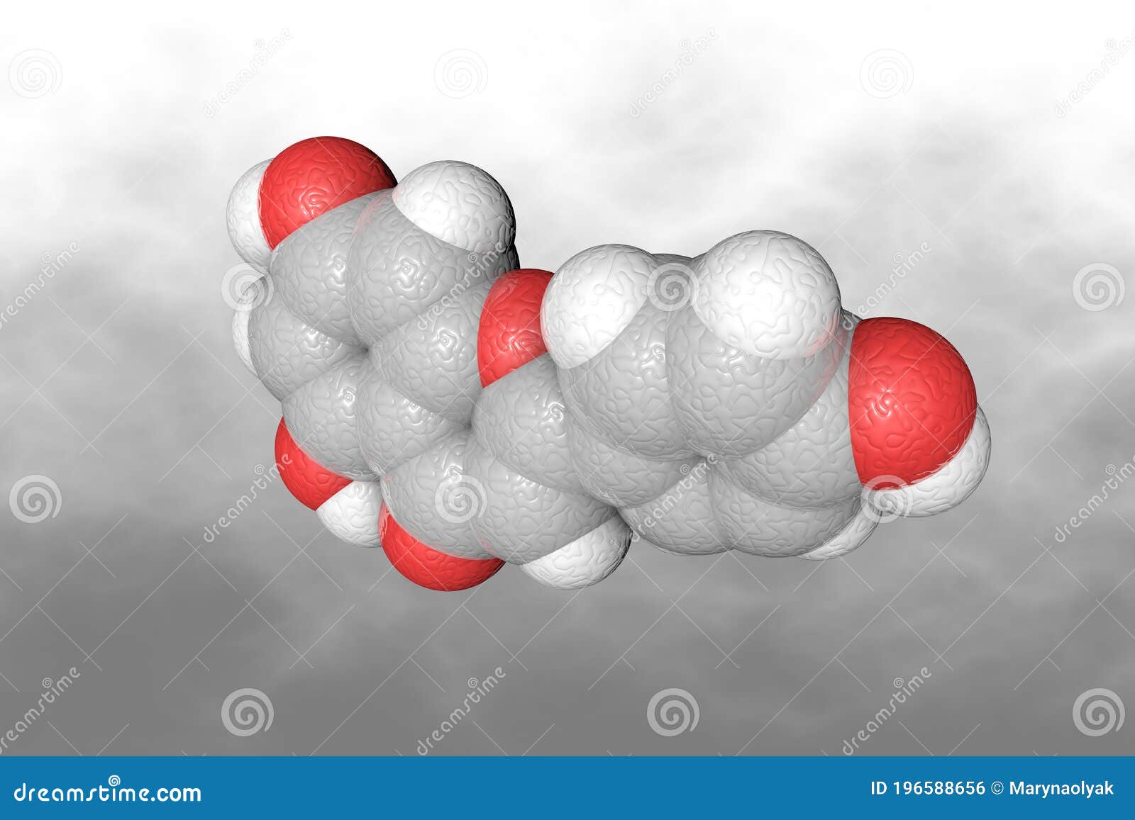 Molecular Structure of Flavonoid Apigenin. Atoms are Represented As ...