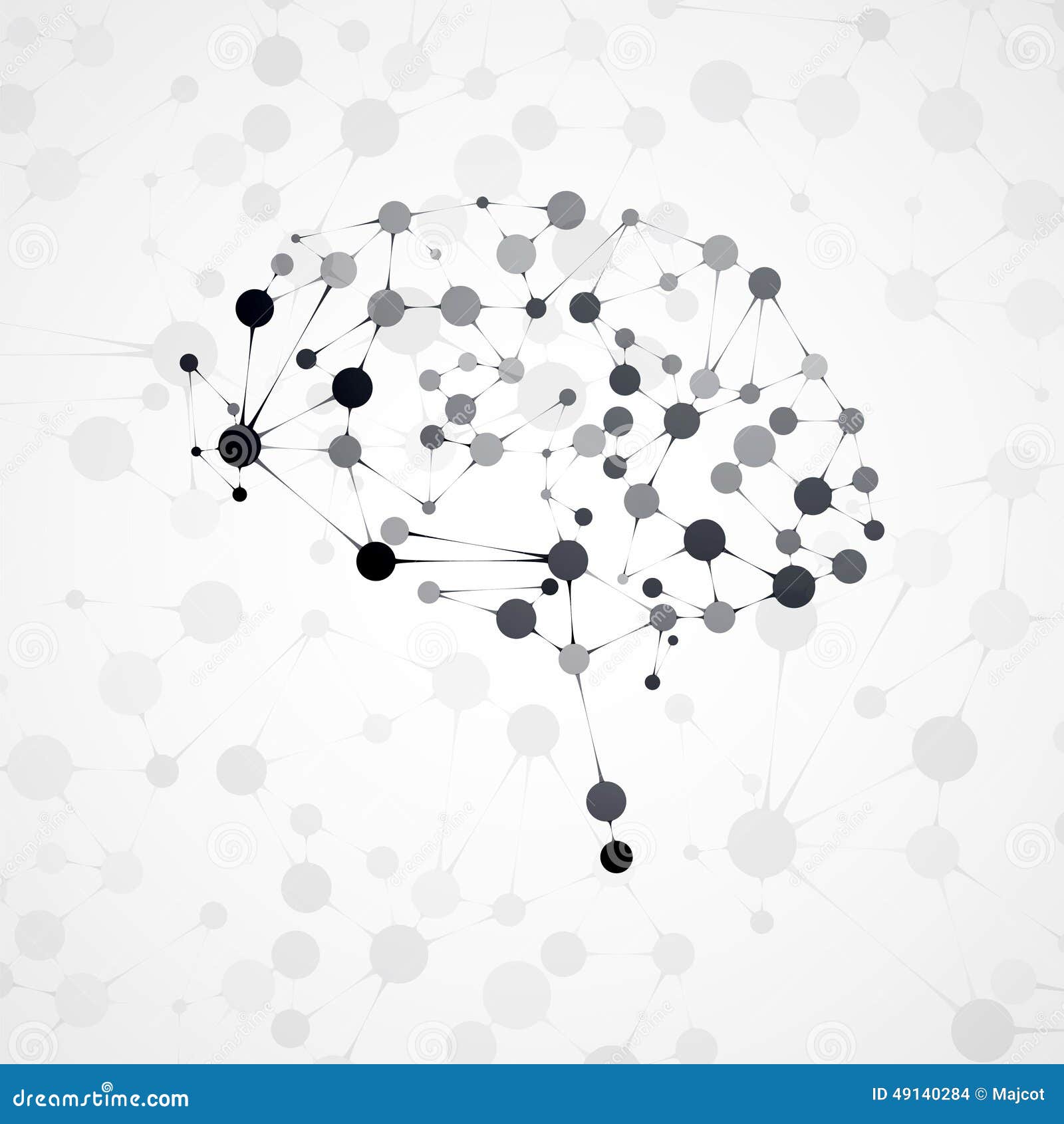 Molecular Structure in the Form of Brain Stock Vector - Illustration of ...