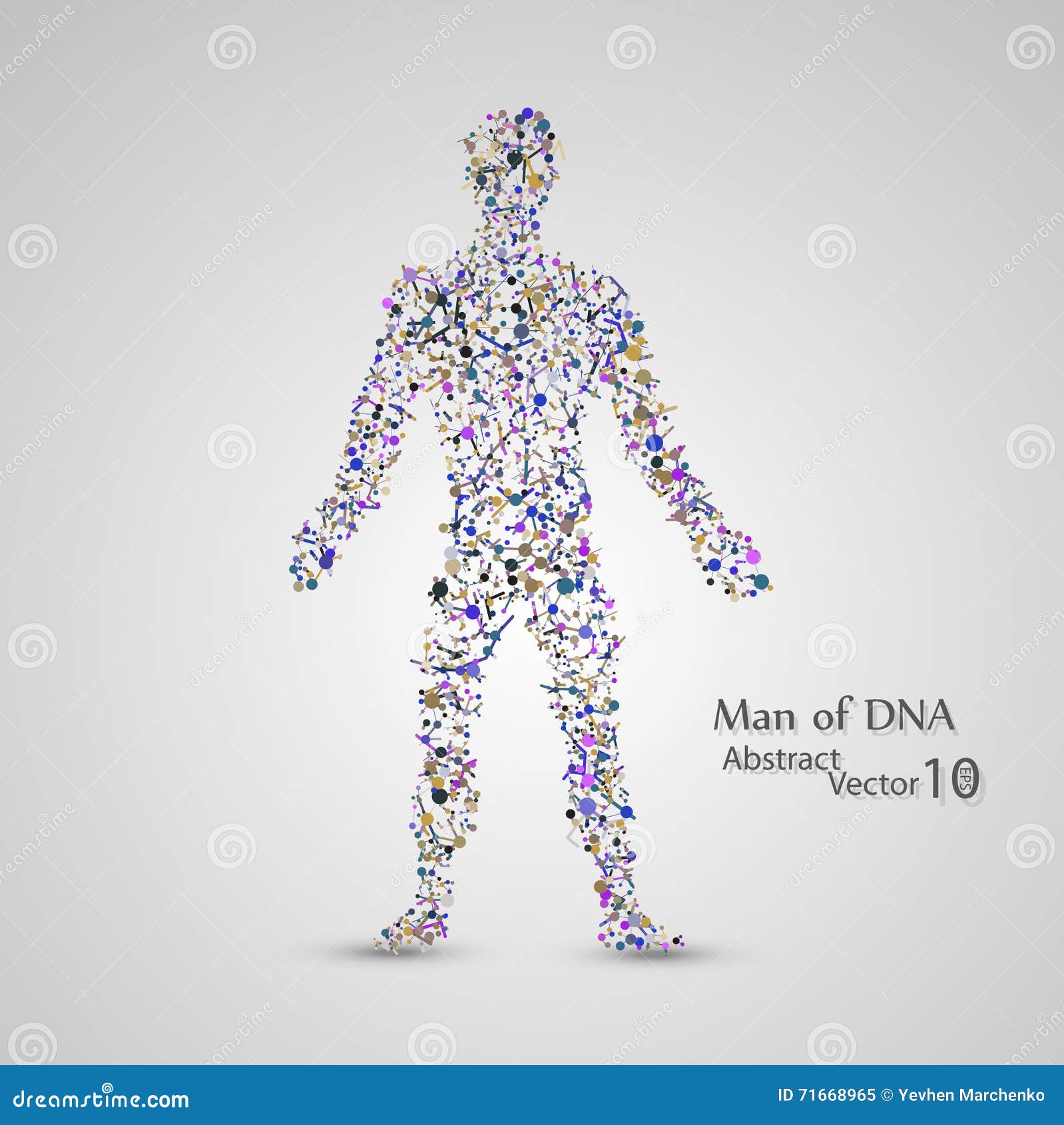 Molecular Structure in the Form of Man Stock Vector - Illustration of ...