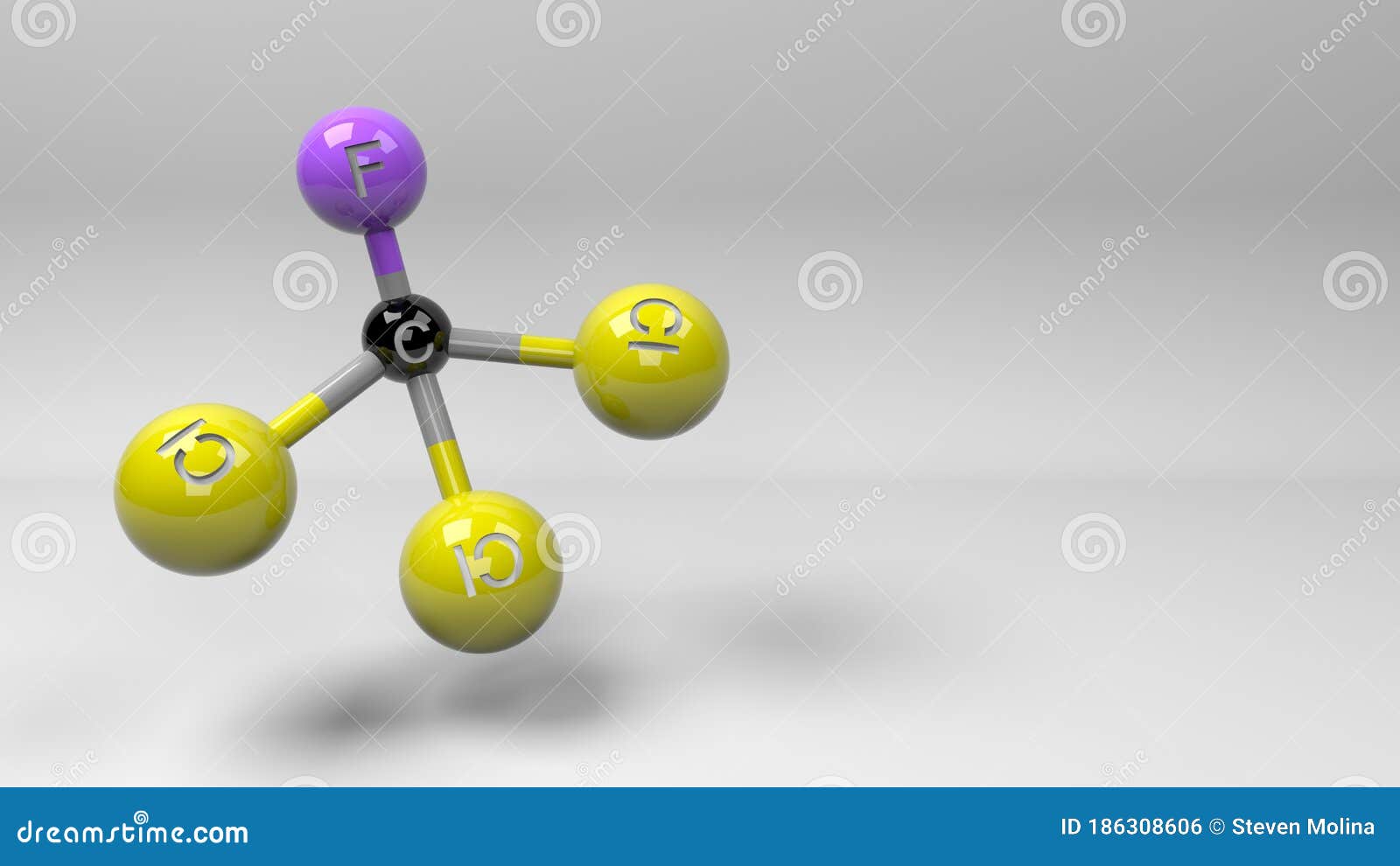 Trichlorofluoromethane Molecule 3D Illustration. Stock Illustration ... Trichlorofluoromethane Molecule 3D Illustration. Stock Illustration ...