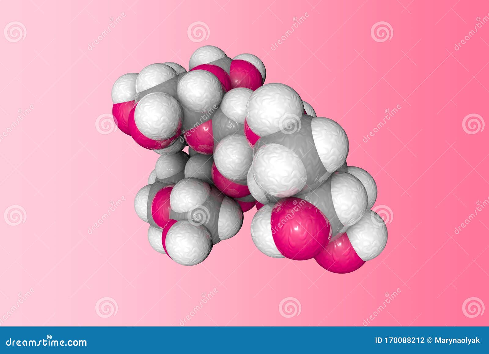 Glycogen, Polysaccharide. Molecular Structures, 3d Rendering ...