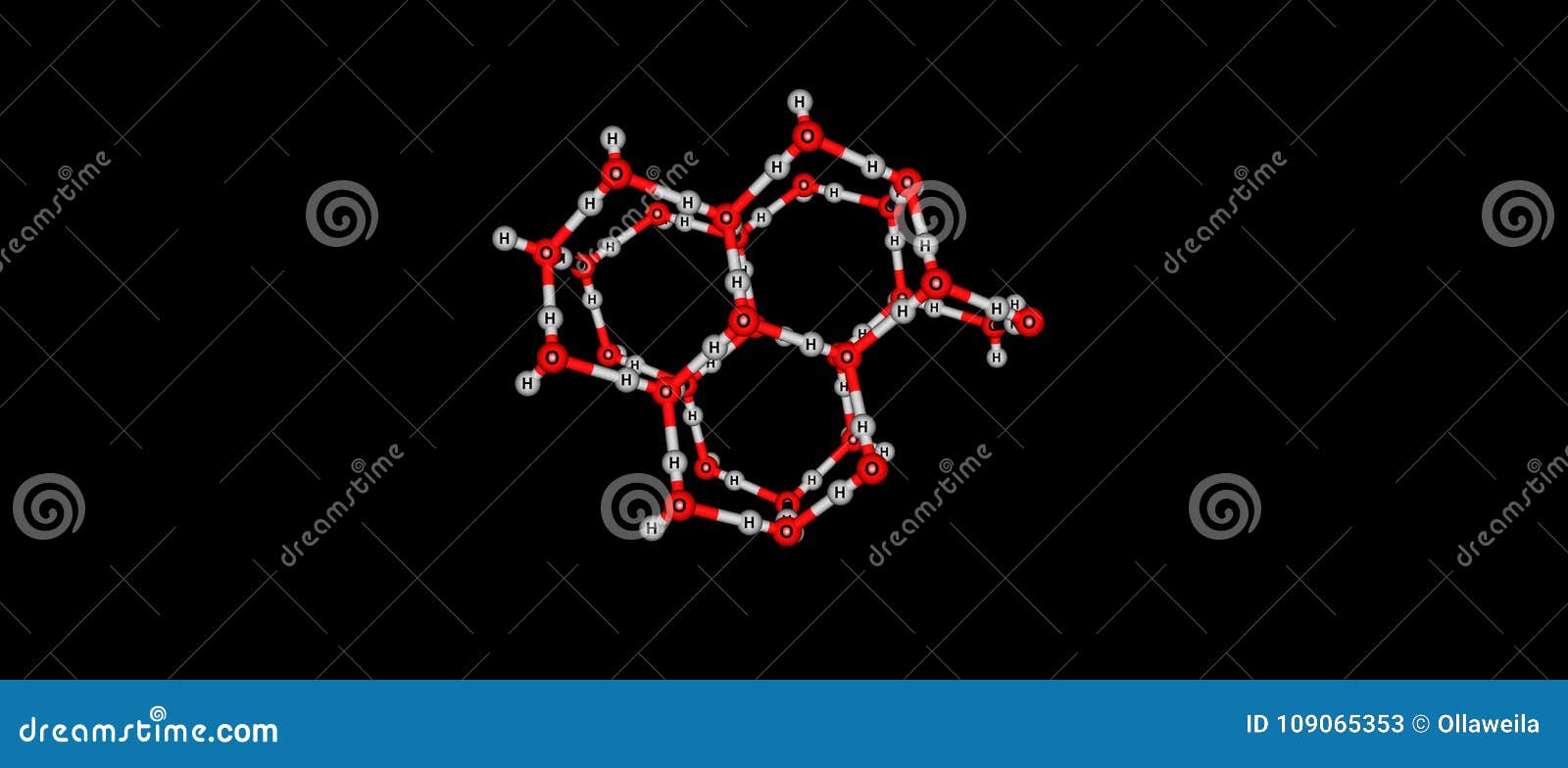 Molecular Structure of Ice on Black Background Stock Illustration ...