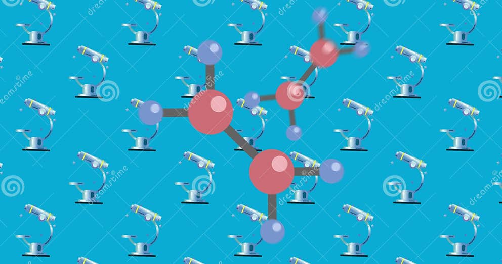 Molecular Structure Icon Against Blue Background Stock Illustration ...