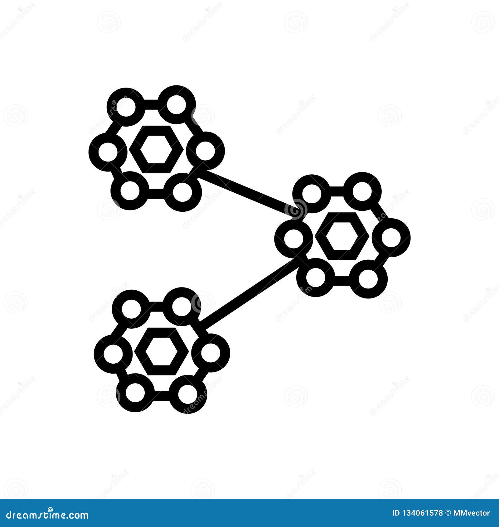 Molecular Structure Icon Vector Isolated on White Background, Molecular ...