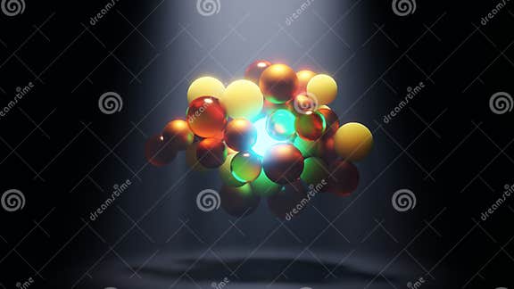 The Molecular Structure is Illuminated in the Dark Space, Creating a ...