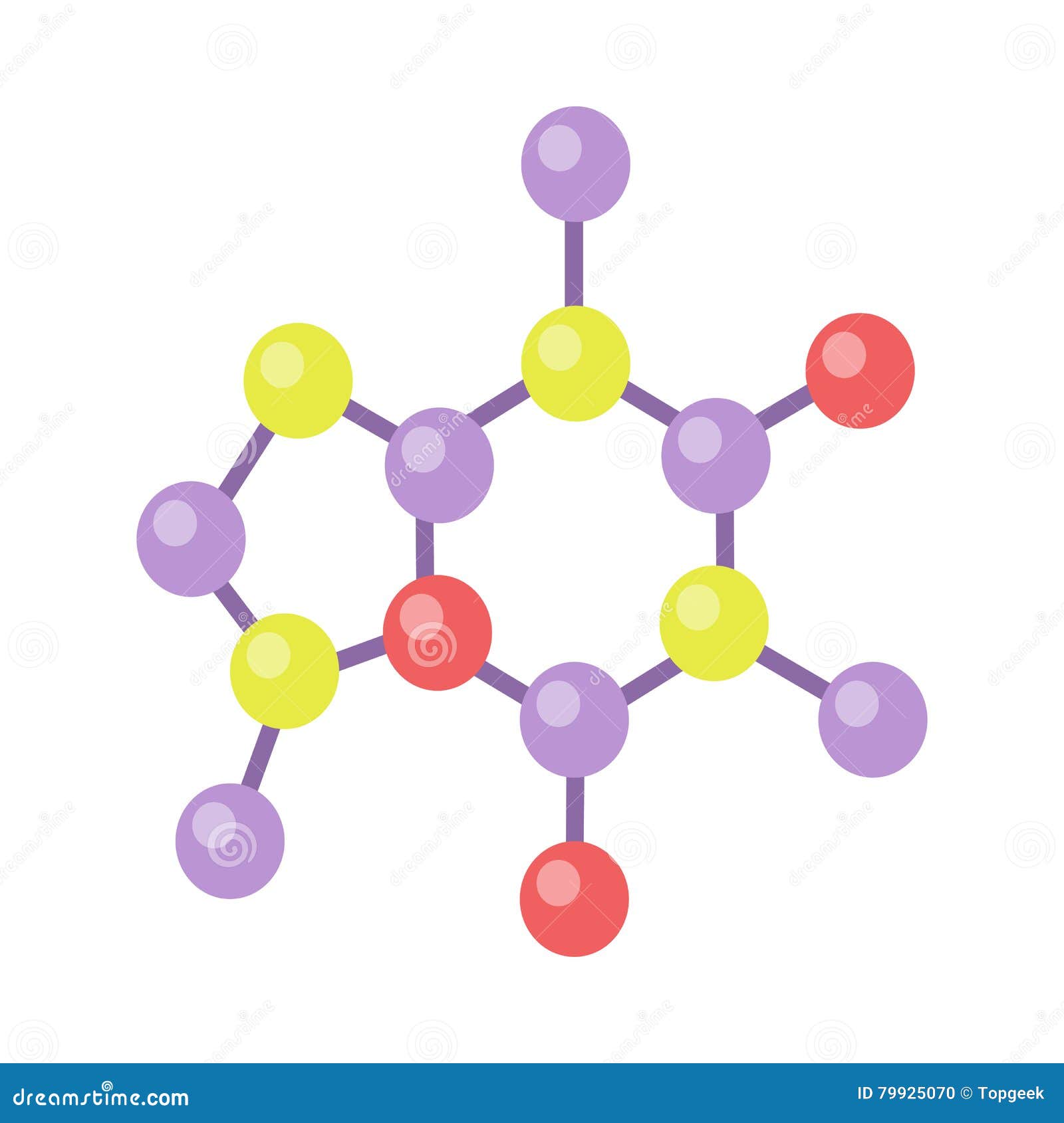 Molecular Structure Illustration in Flat Design Stock Vector ...