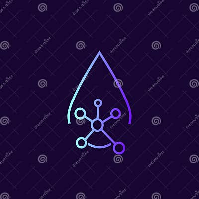 Molecular Structure Inside Drop Stock Vector - Illustration of flat ...