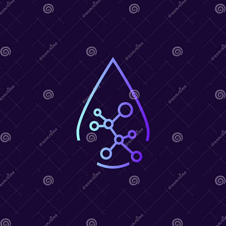 Molecular Structure Inside Drop Stock Vector - Illustration of ecology ...
