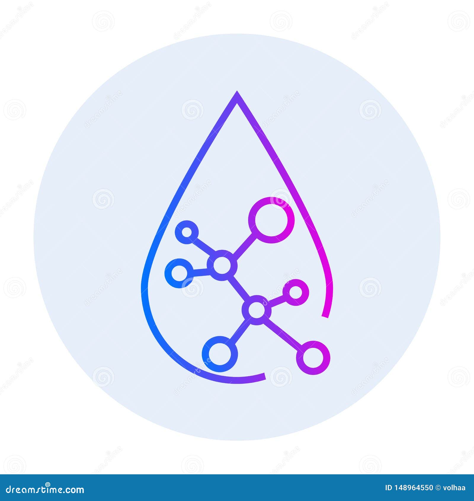 Molecular Structure Inside Drop Stock Vector - Illustration of flat ...