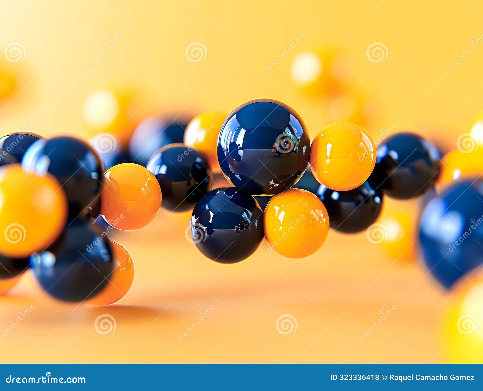 Molecular Structure of Joined Spherical Particles. Close Up Stock ...
