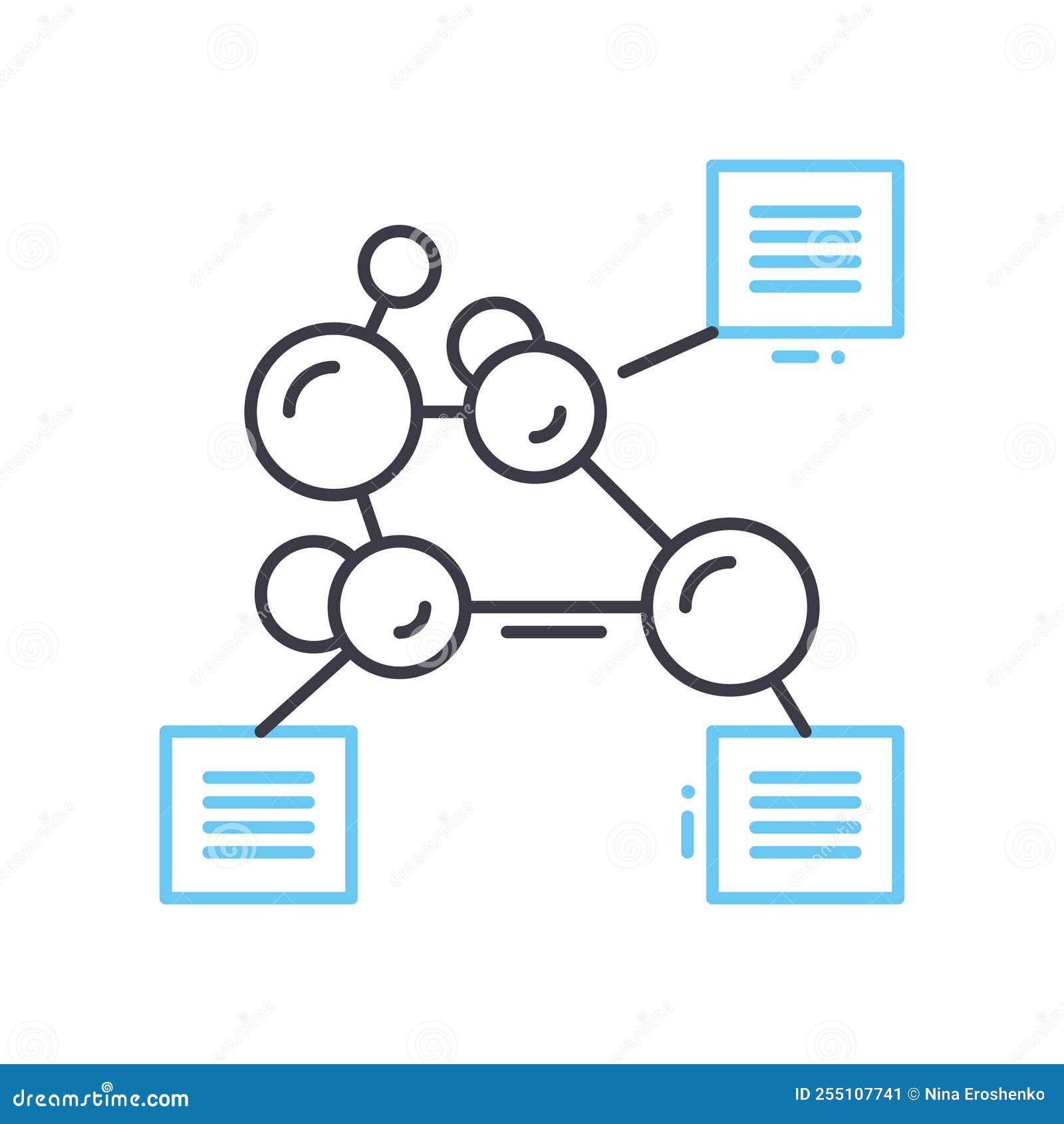 Molecular Structure Line Icon, Outline Symbol, Vector Illustration ...