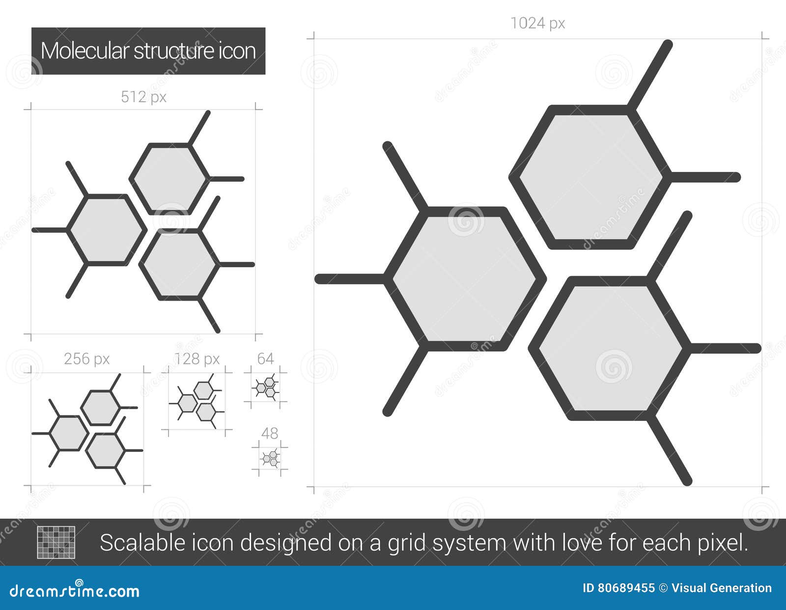 Molecular Structure Line Icon. Stock Vector - Illustration of chemistry ...