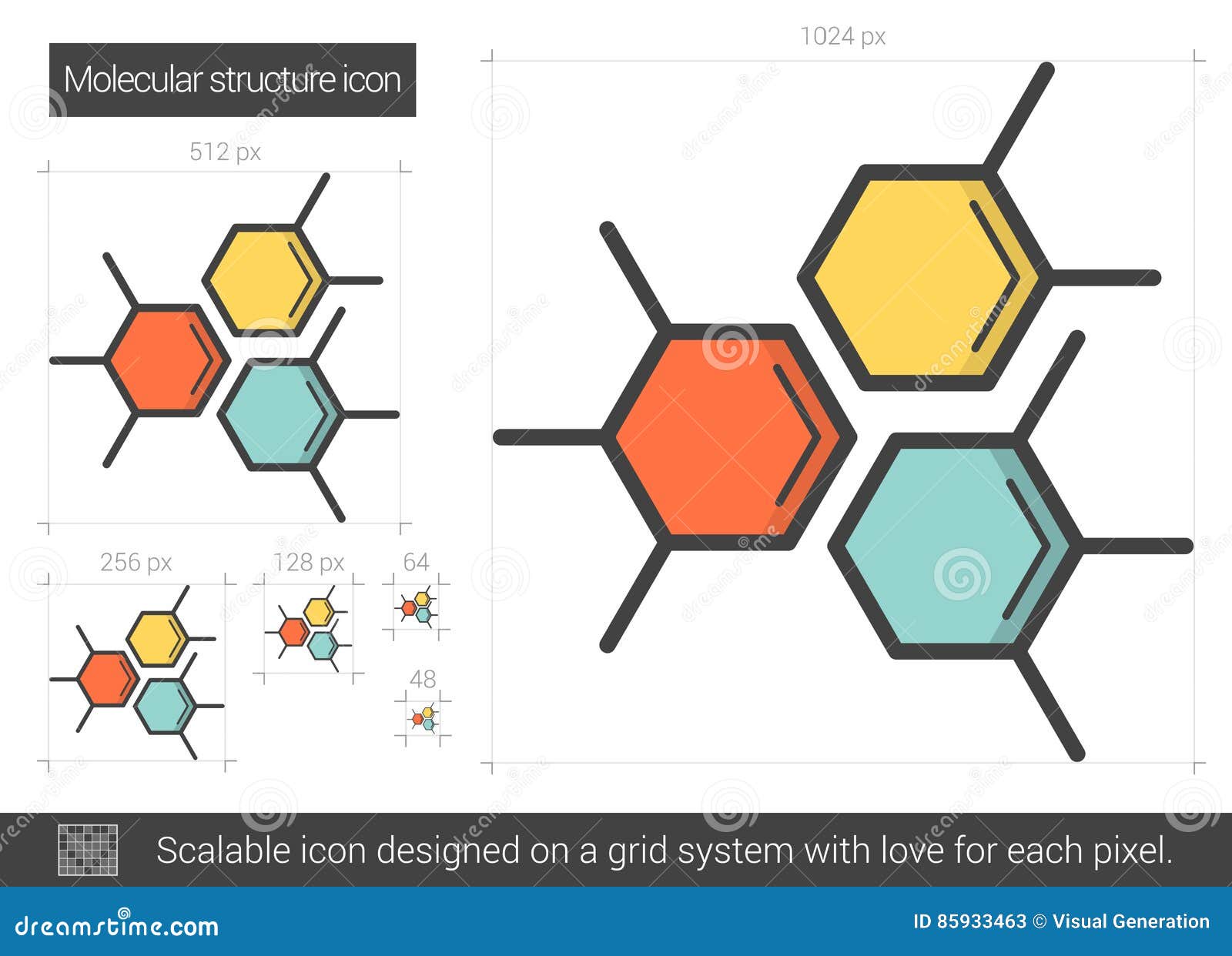 Molecular Structure Line Icon. Stock Vector - Illustration of ...