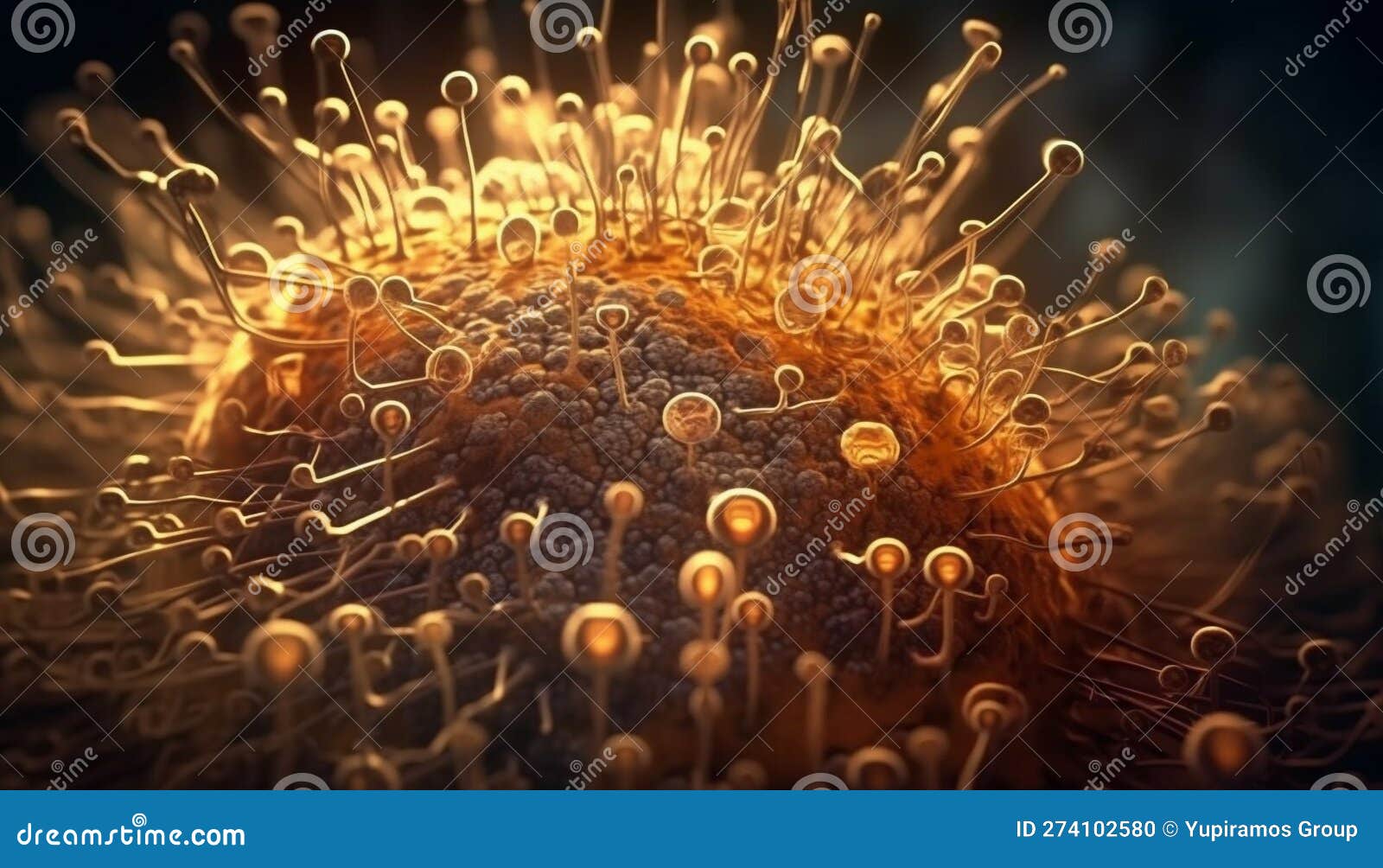 Molecular Structure Magnified, Bacteria Causes Illness Generated by AI ...