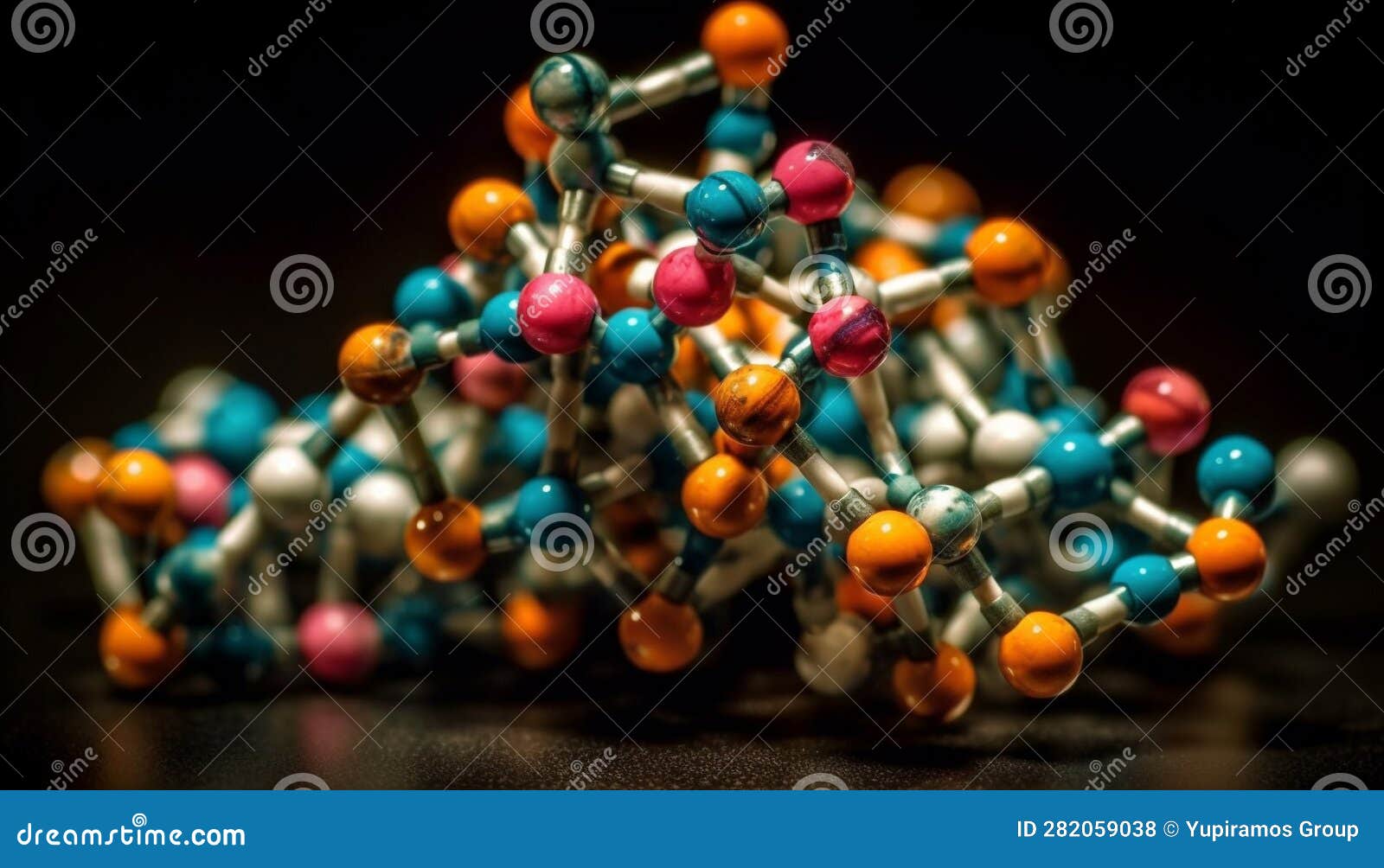 Molecular Structure of Medicine a Blue Sphere of Connected Molecules ...