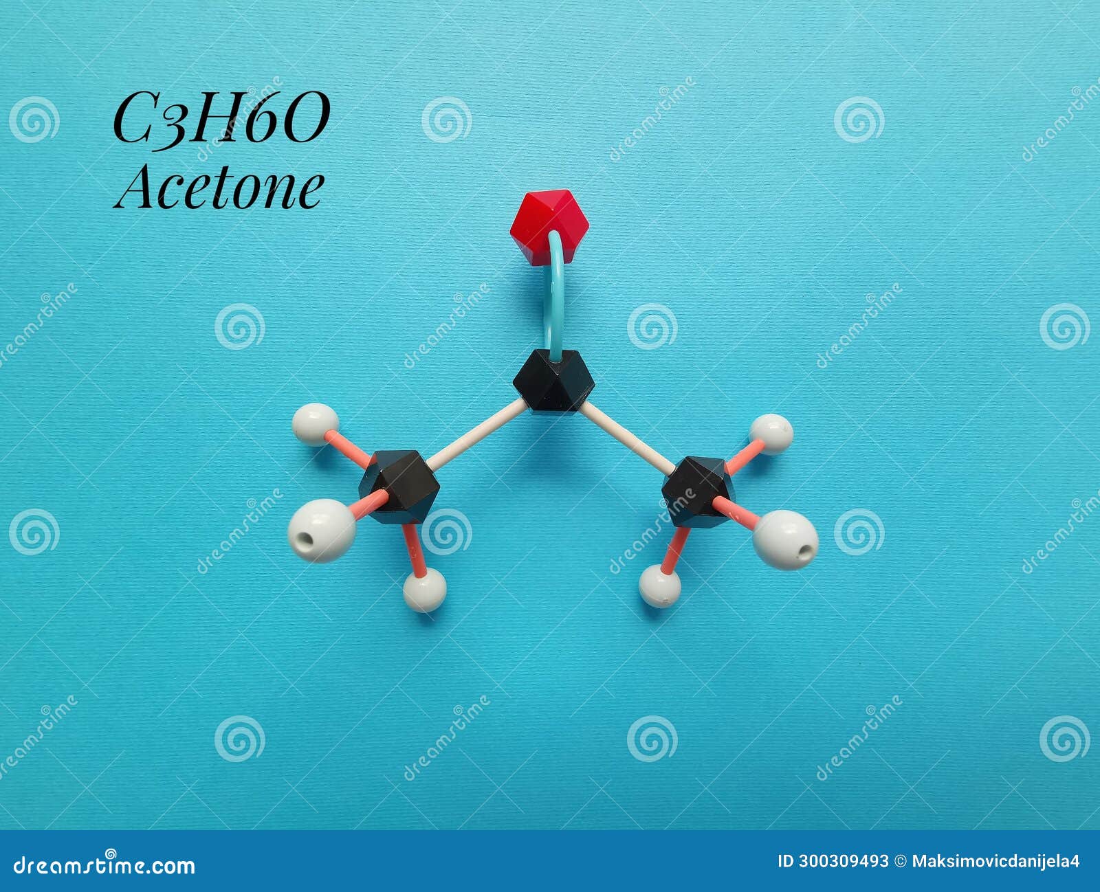Molecular Structure Model and Chemical Formula of Acetone, the Simplest ...