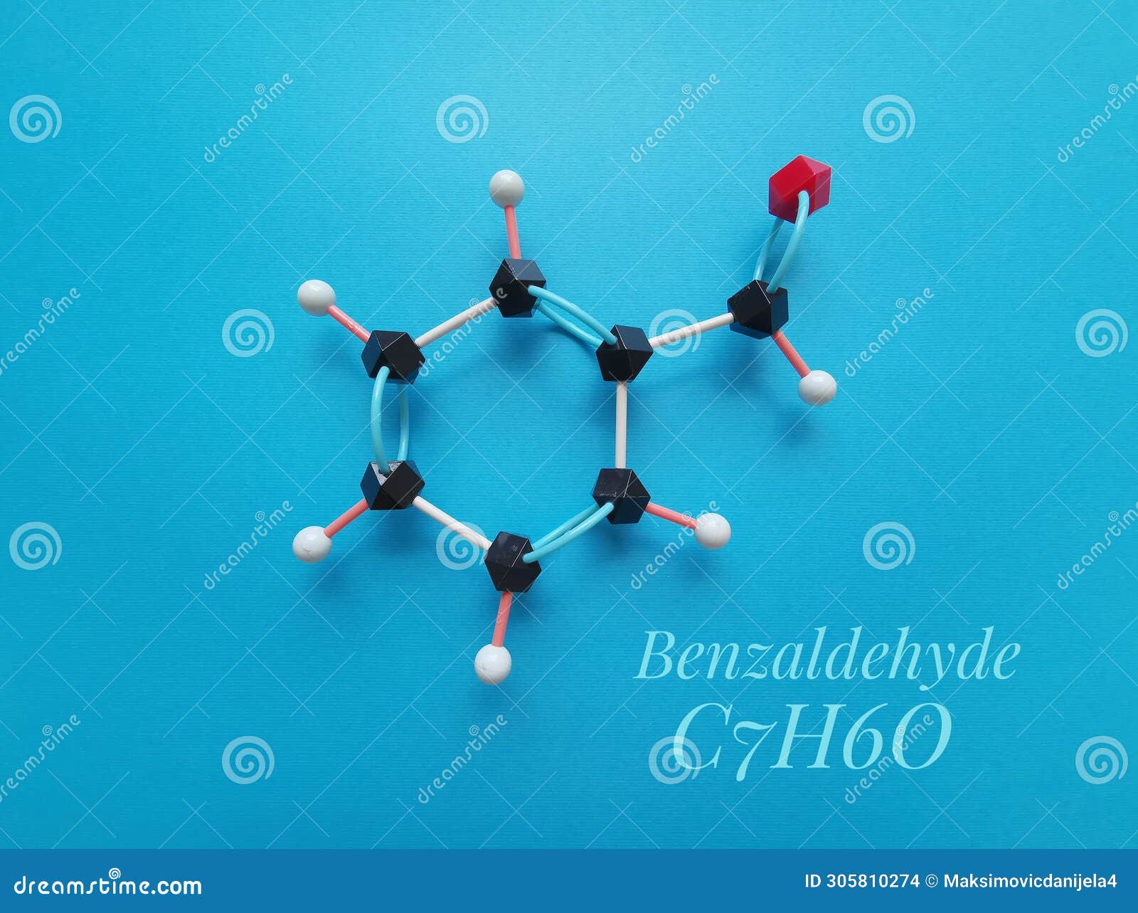 Benzaldehyde, Aromatic Aldehyde. Molecular Structure Model And ...