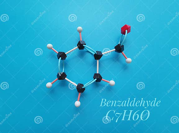 Benzaldehyde, Aromatic Aldehyde. Molecular Structure Model and Chemical ...