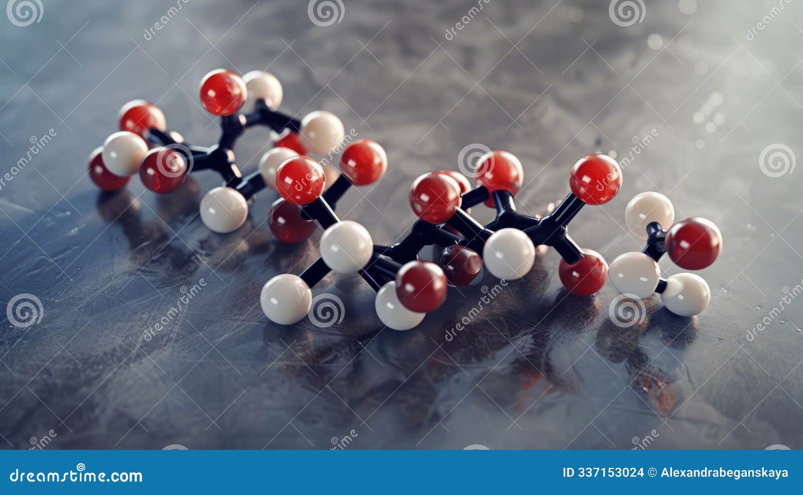 Molecular Structure Model on Metallic Surface Stock Illustration ...