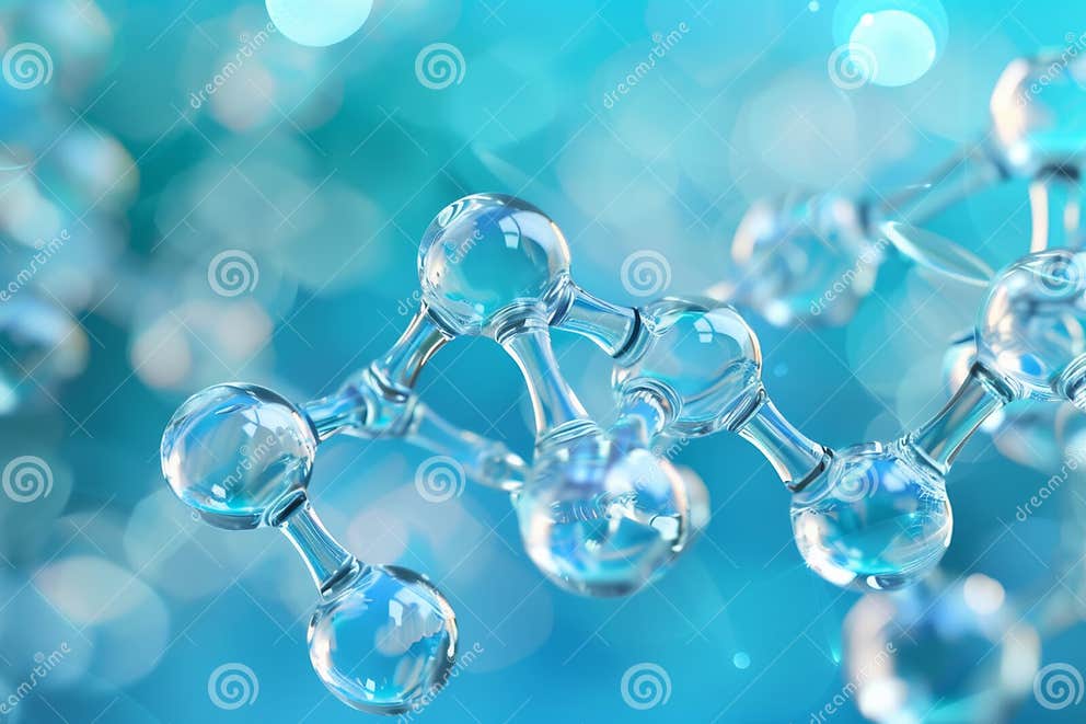 Molecular Structure Model with Red and White Atoms in a Blue Background ...