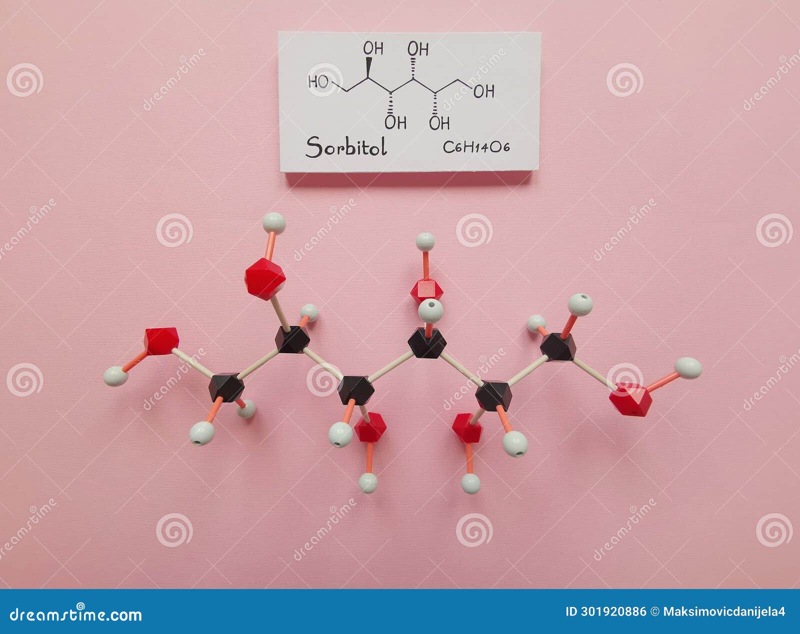 Molecular Structure Model and Structural Chemical Formula of Sorbitol ...