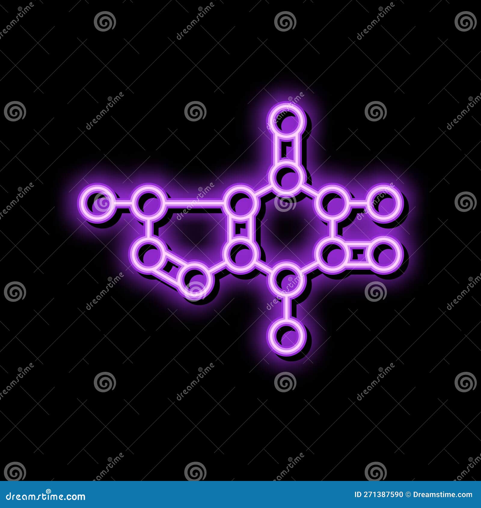 Molecular Structure Neon Glow Icon Illustration Stock Vector ...