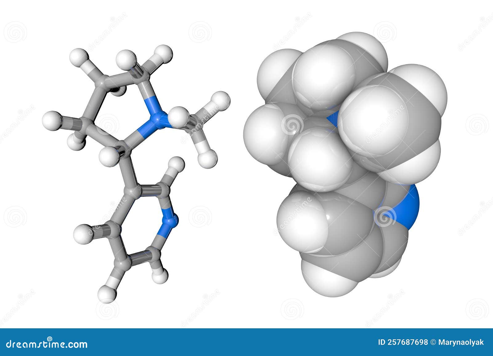 Nicotine, Molecular Structures, Naturally Alkaloid, 3d Model ...